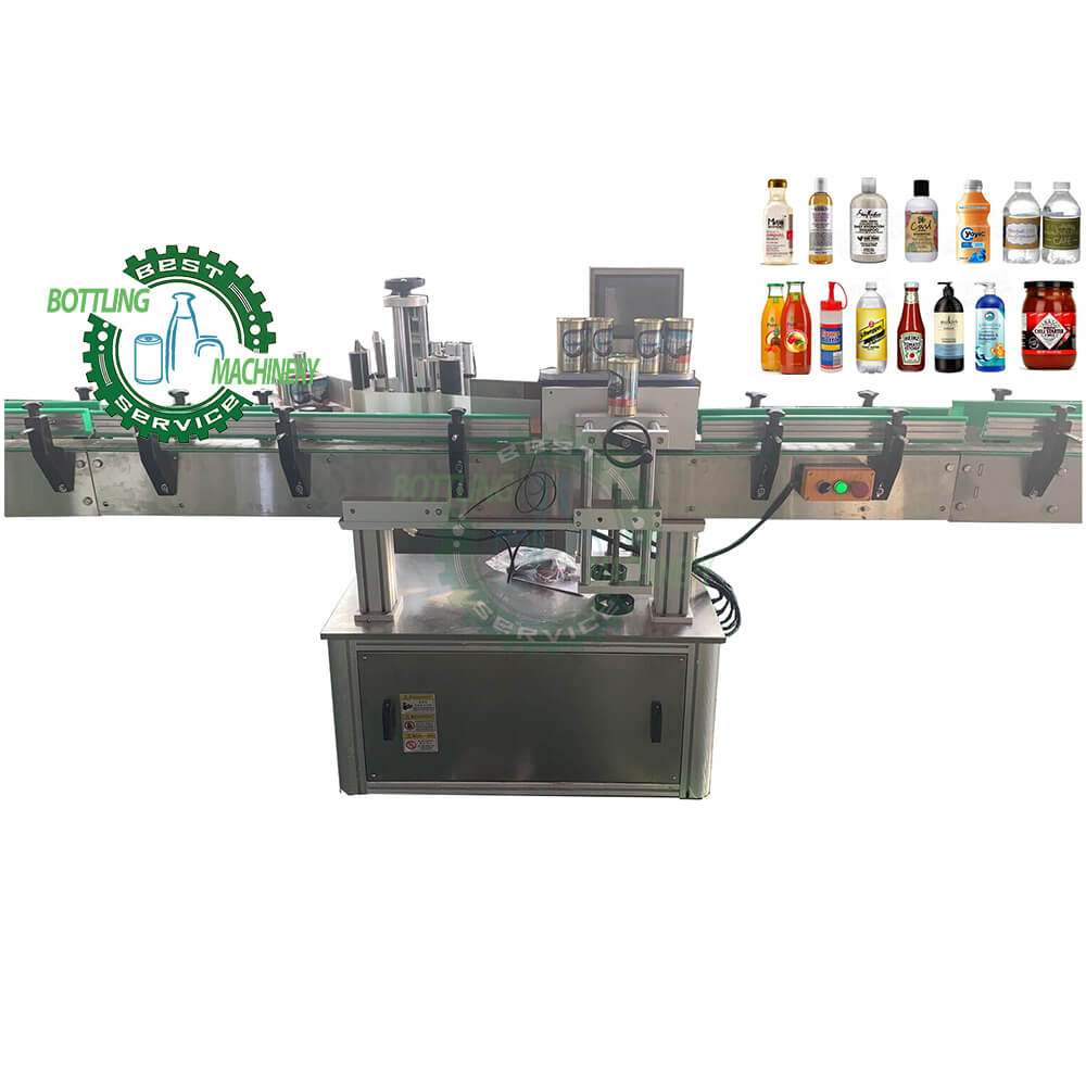 Automatic round bottle can self adhesive sticker labeling machine