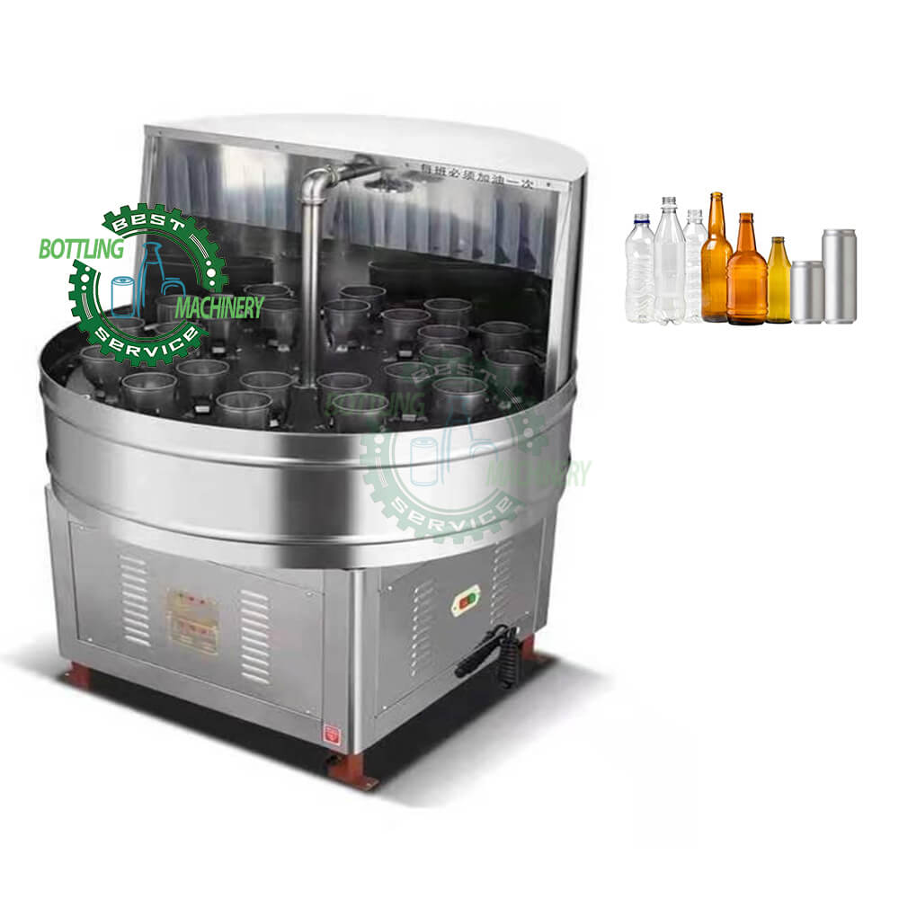 Semi automatic bottle washing machine 2000bph 24 head rotary water ...