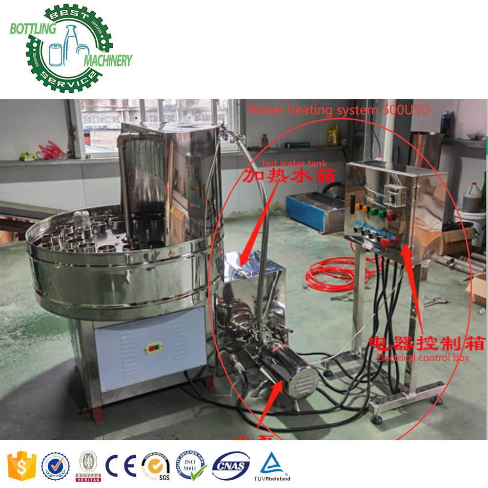Semi automatic bottle washing machine 2000bph 24 head rotary water ...